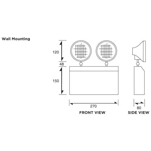 ECONLITE LED-60 Twin Lamp Emergency Light (Wall Mounted)